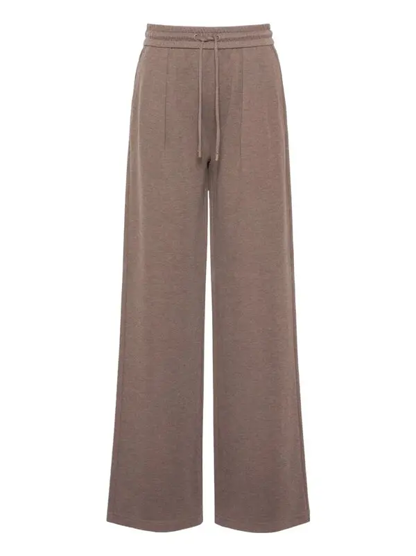 Max Mara Wide-leg Track Pants With Drawstring - Mud