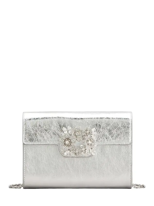 ROGER VIVIER Efflorescence Mini Clutch Bag - Silver