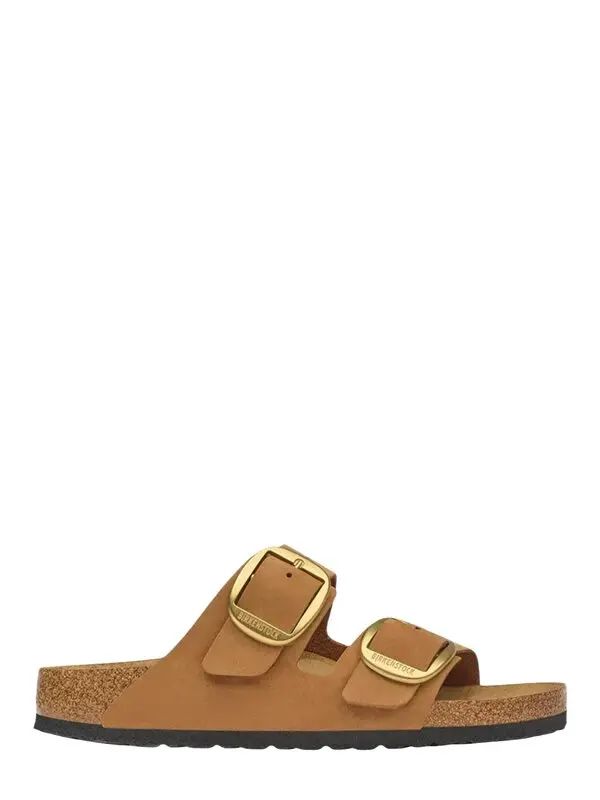 BIRKENSTOCK Double Strap Flat Slides - Brown