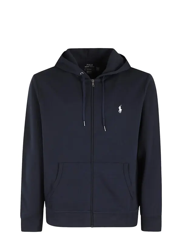 Polo Ralph Lauren Logo Zip-up Hoodie - Black
