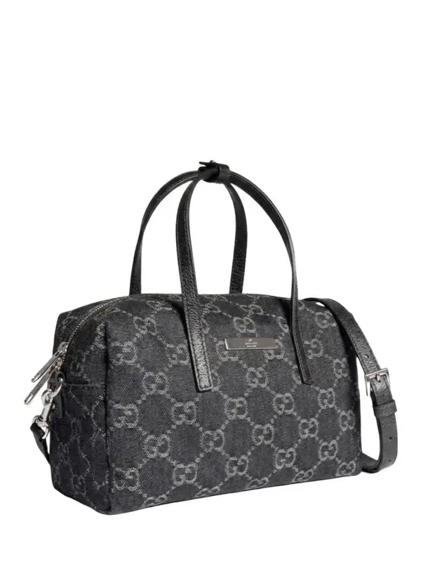 Gucci Small Boston Bag With Plaque - Black