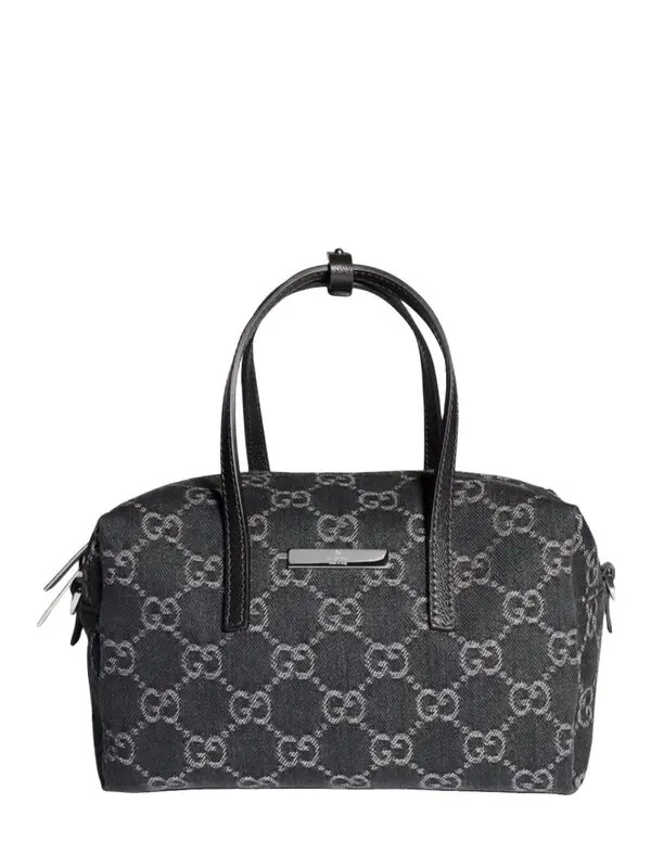Gucci Small Boston Bag With Plaque - Black