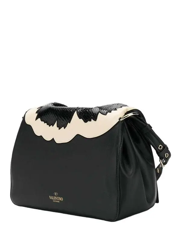 Valentino Garavani Leather Flap Shoulder Bag - Black