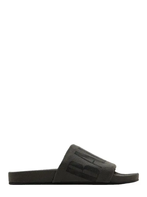 Balenciaga Logo Printed Pool Slides - Black