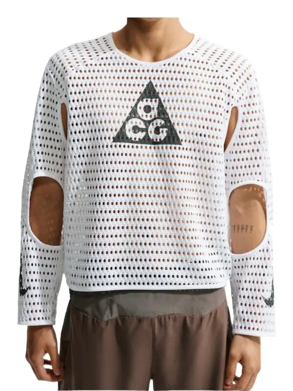 Nike Dri-fit Long-sleeve Trail Running Top - White/anthracite
