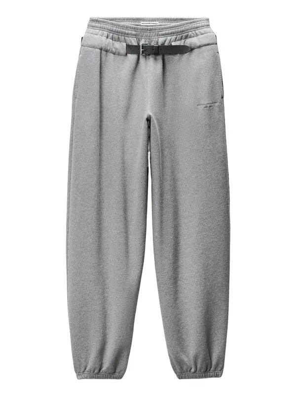 Alexander Wang Belted Track Pants With Embroidered Logo - Dark Gray