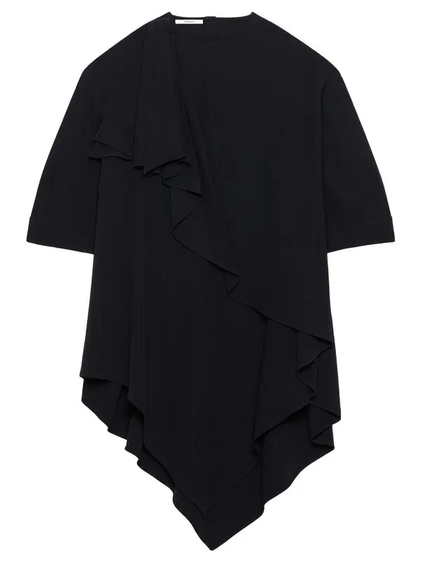 Givenchy Asymmetrical Crepe Cady Dress With Bow Detail - Black
