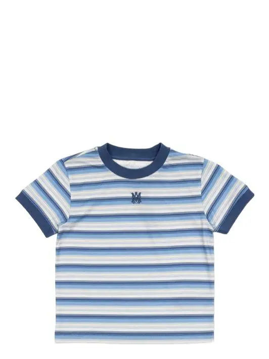 Amiri Logo-embroidered Striped T-shirt - Blue