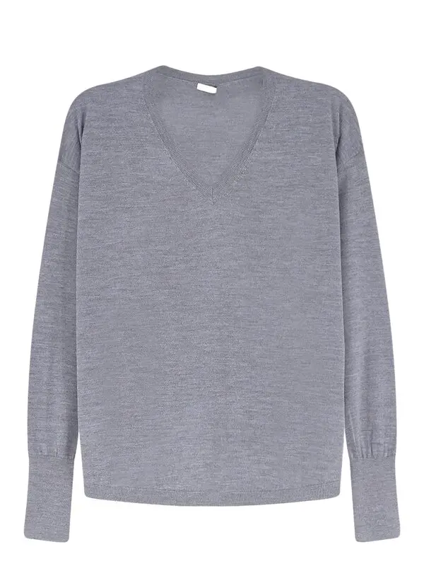 Aspesi V-neck Long-sleeve Knit Top - Gray