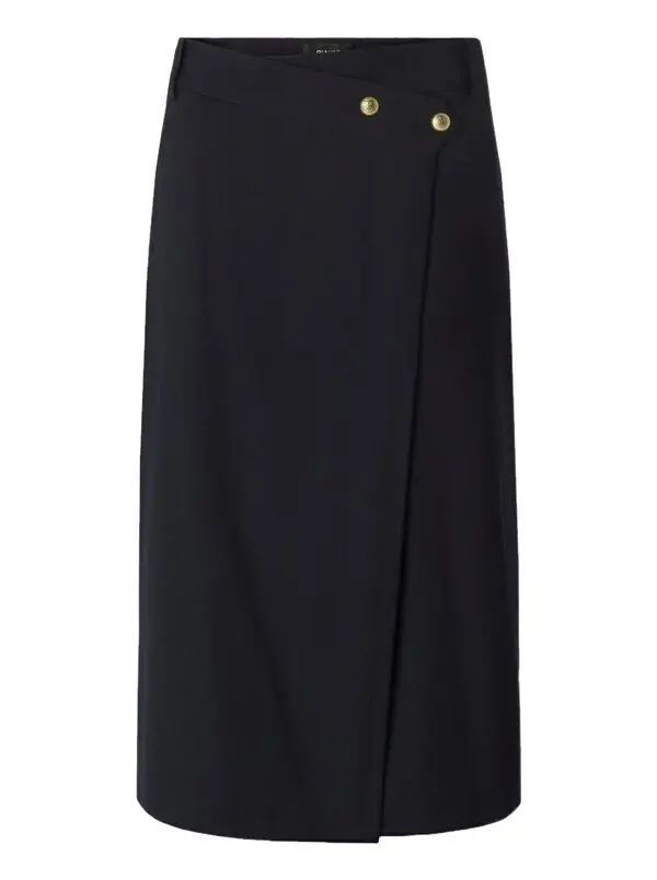Pinko Wrap-front Button-detail Skirt - Deep Navy Blue