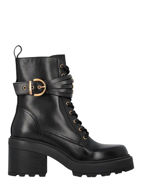 Pinko Block-heel Lace-up Ankle Boots - Black