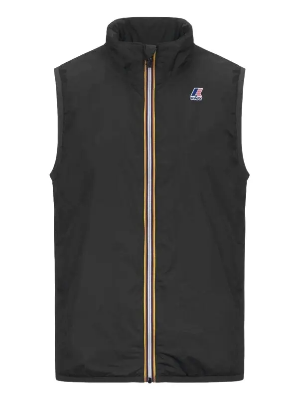 K-WAY Stand Collar Zip-up Vest - Black
