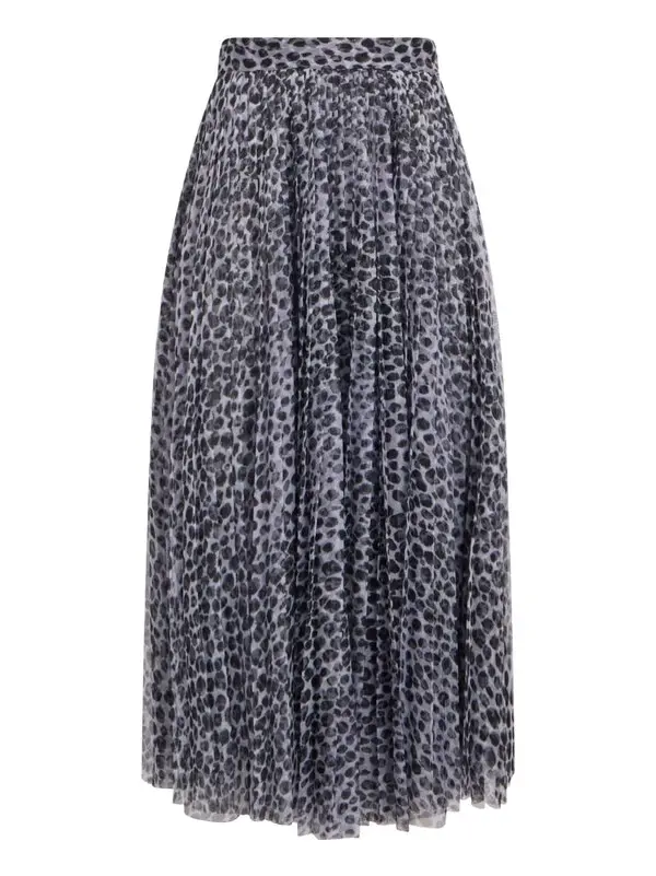 Philosophy Di Lorenzo Serafini Animal-print Pleated Midi Skirt - Black