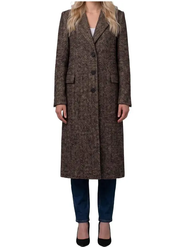 Tagliatore Long-sleeved Coat - Brown