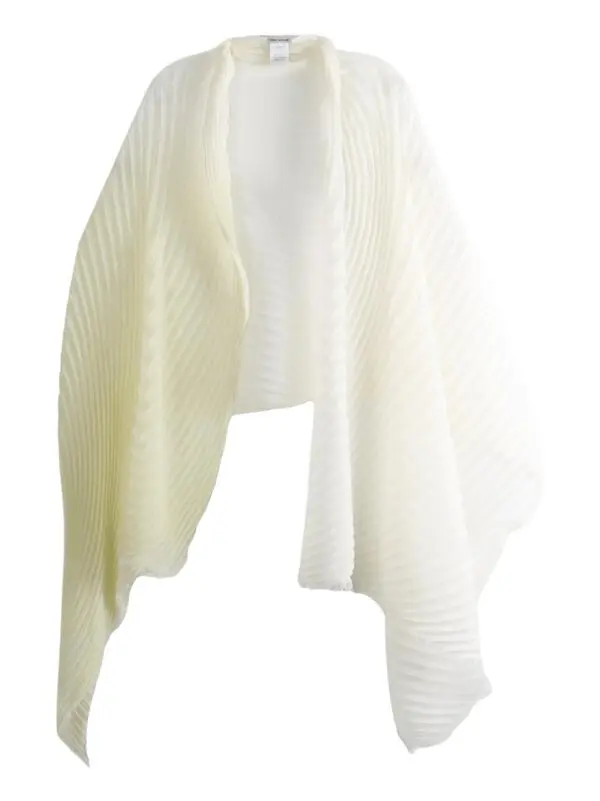 Issey Miyake Asymmetrical Pleated Shawl - White