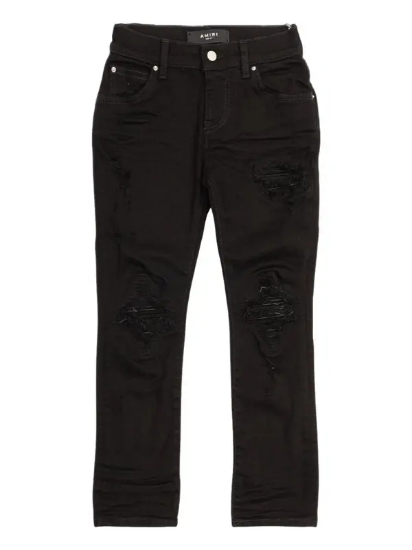 Amiri Belt Loop Jeans With Distressed Details - Black