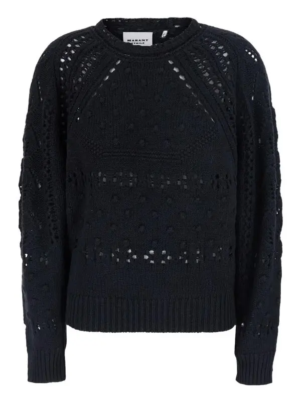 Isabel Marant Étoile Luce Open-knit Jumper With Metallic Trim - Black