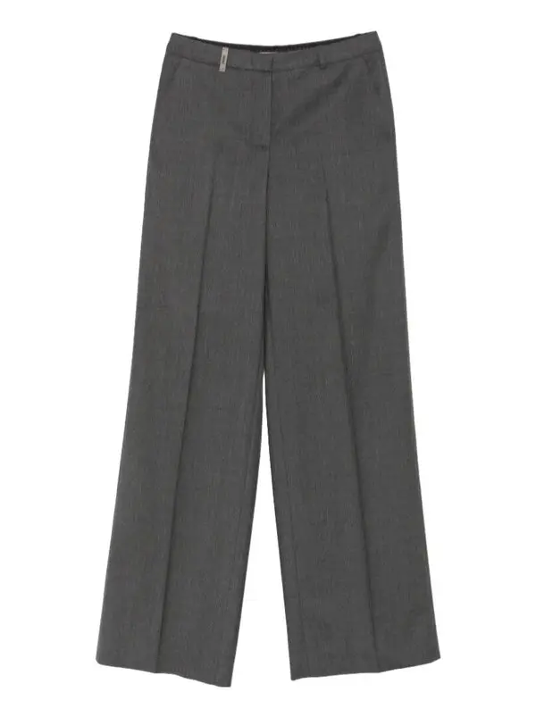 Peserico Pressed-crease Wool Trousers - Grey