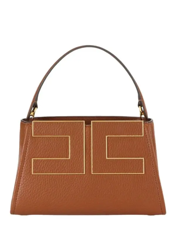 Elisabetta Franchi Handbag With Logo - Cigar