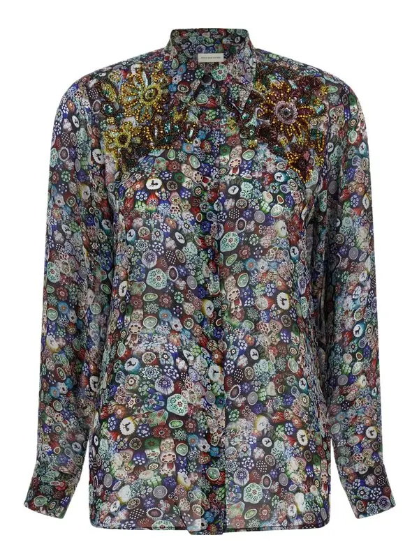 Dries Van Noten Embroidered Viscose Shirt - Multi-color