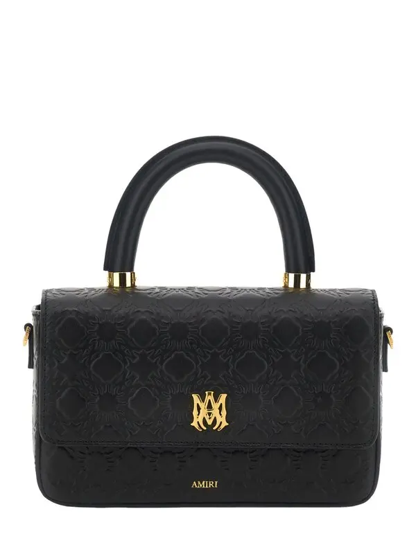 Amiri Micro Ma Long Tote Bag With Embossed Details - Black