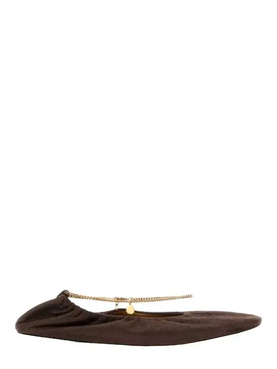 Stella McCartney Ballet Flats With Decorative Chain - Brown