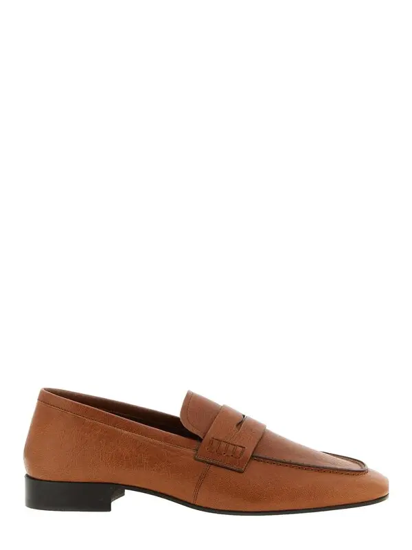 Dries Van Noten Square-toe Loafers With Penny Detail - Brown
