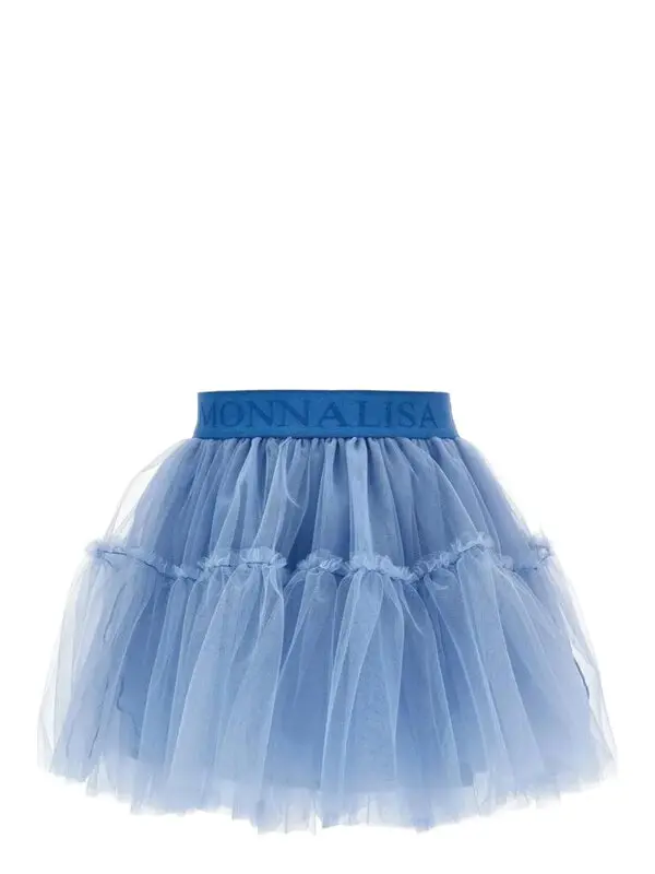 Monnalisa Ruffled Tulle Skirt - Blue