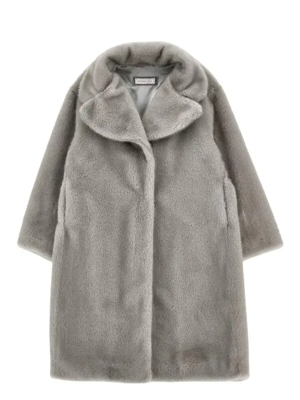 Monnalisa Plush Fur Coat - Grey