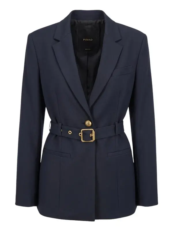 Pinko Belted Slim-fit Jacket - Blue
