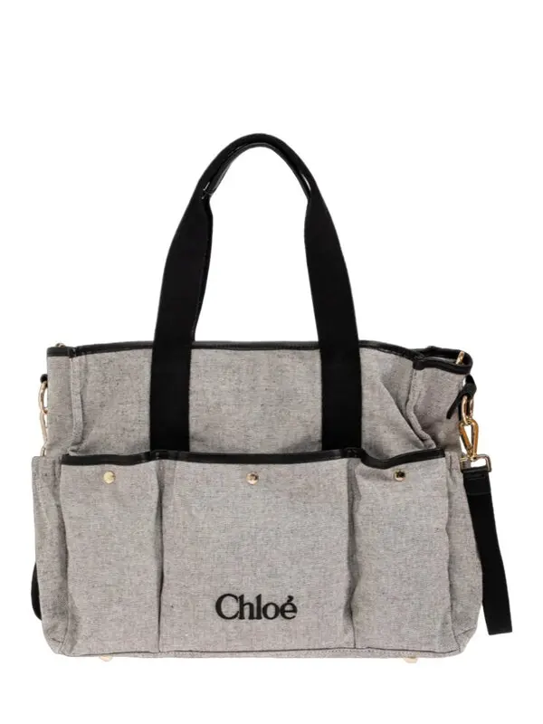 Chloé Logo Diaper Bag - Grey