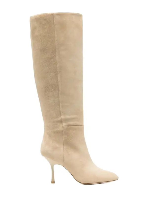 STUART WEITZMAN Suede Pointed-toe Boots - Light Brown
