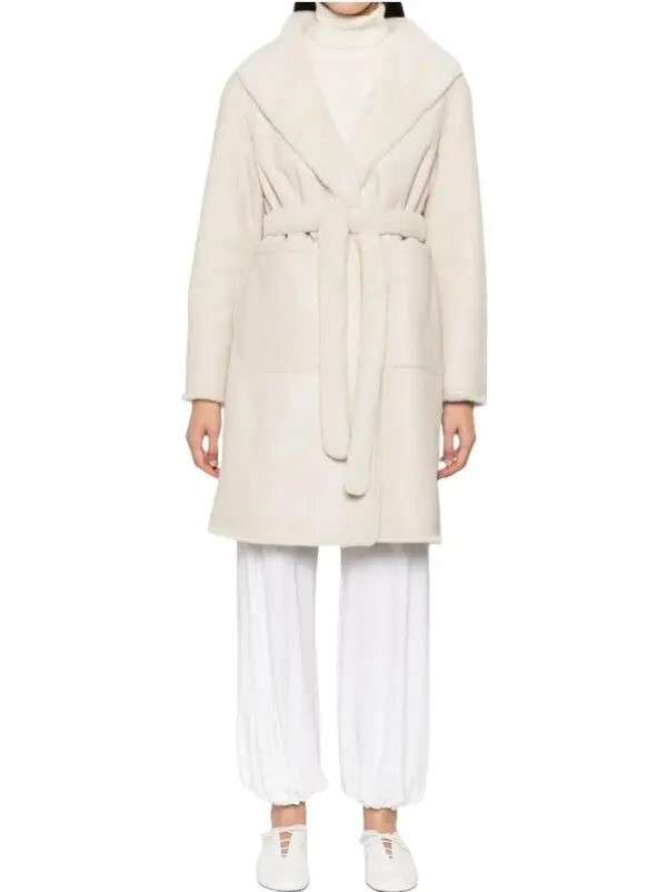 YVES SALOMON Belted Shearling Coat - No