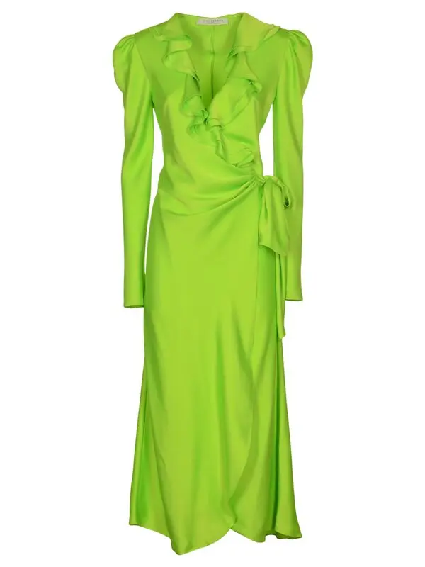 Philosophy Di Lorenzo Serafini Ruffled Long Sleeve Maxi Dress - Green