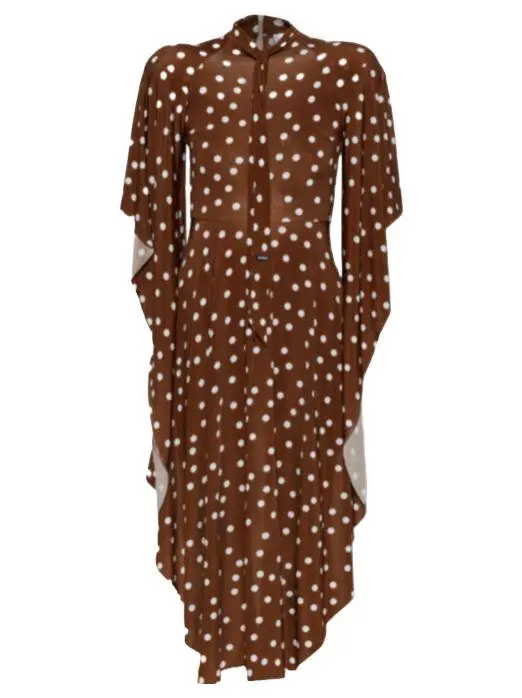 Vetements Polka Dot Asymmetrical Dress - Brown