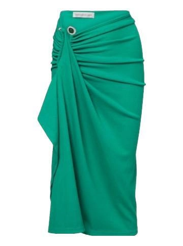 Christopher Esber Crystal Pendant Jersey Midi Skirt - Green