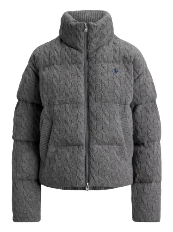 Polo Ralph Lauren Cable-knit Quilted Zip Jacket - Grey