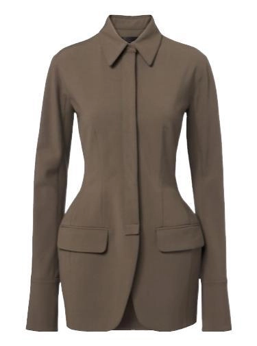 MUGLER Wool-blend Sculptural Jacket - Brown