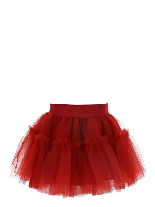 Monnalisa Ruffled Tulle Skirt - Red