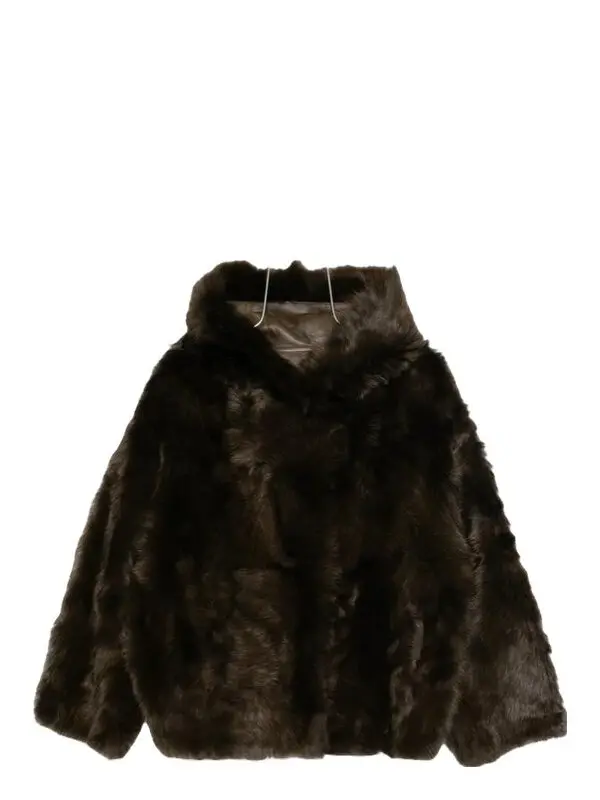 YVES SALOMON Hooded Jacket - Black