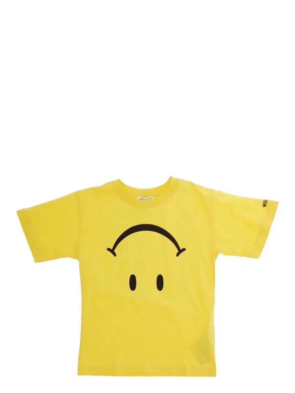 Moschino Crew Neck T-shirt With Maxi Print - Yellow