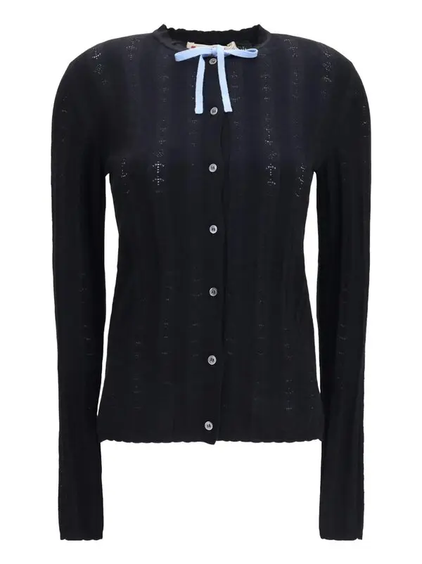 Marni Bow Knit Cardigan - Black