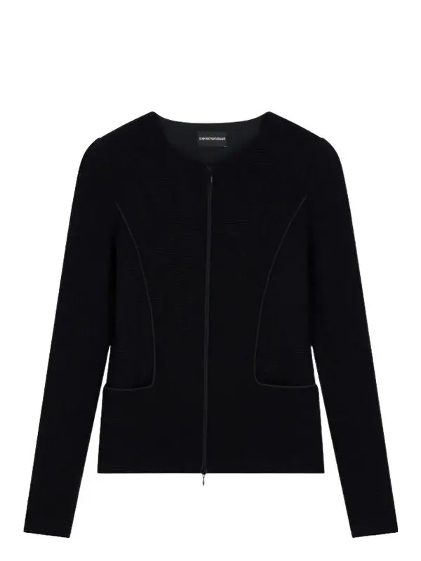 Emporio Armani Long Sleeve Zip-up Jacket - Black