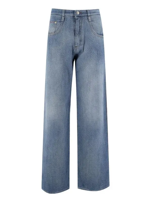 Ermanno Scervino Wide-leg Patterned Jeans - Blue