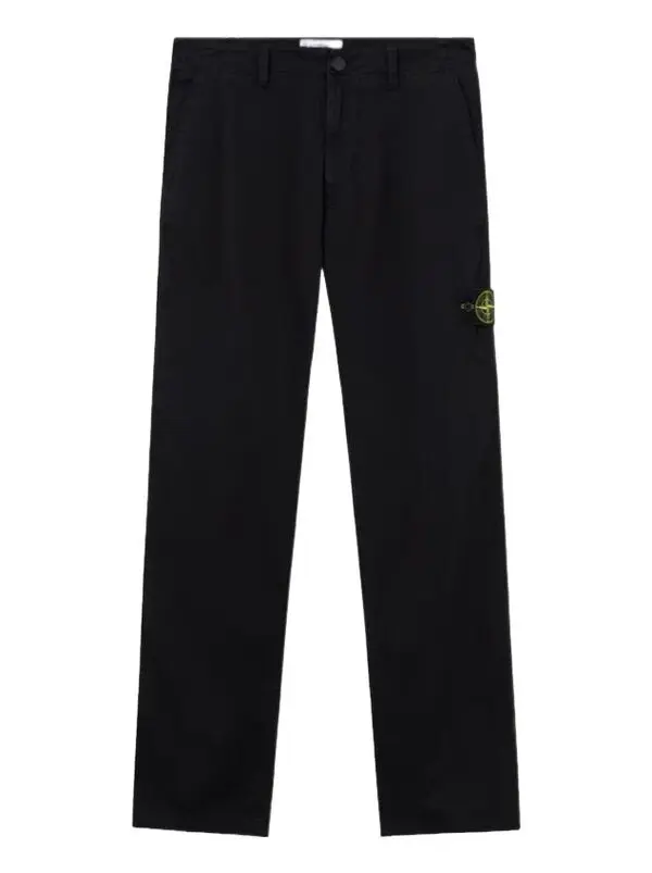 Stone Island Regular-fit Chino Trousers With Snap-flap Pocket - Black