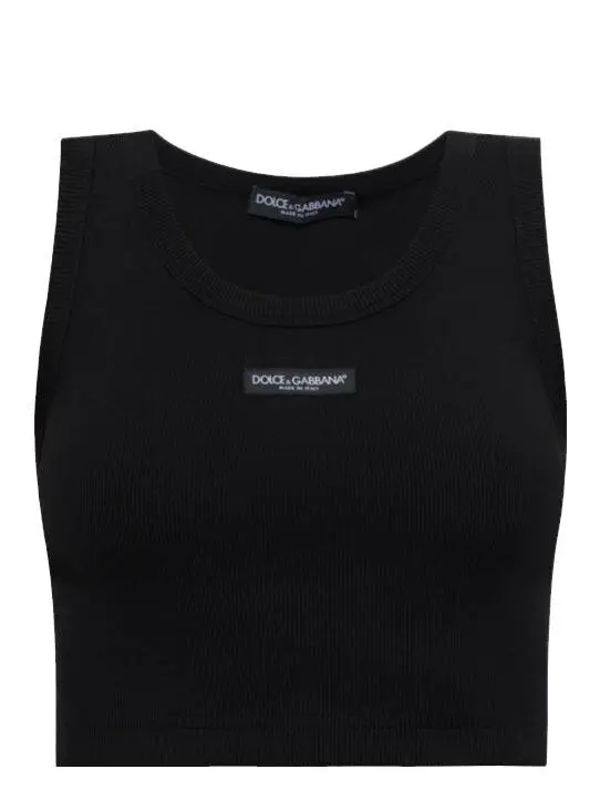 Dolce & Gabbana Round Neck Sleeveless Vest - Black