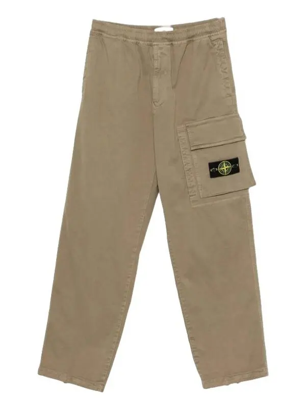 Stone Island Elasticated Waist Cargo Trousers - Brown