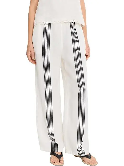 Madewell Linen Pull-on Bold Stripe Wide-leg Pants - White