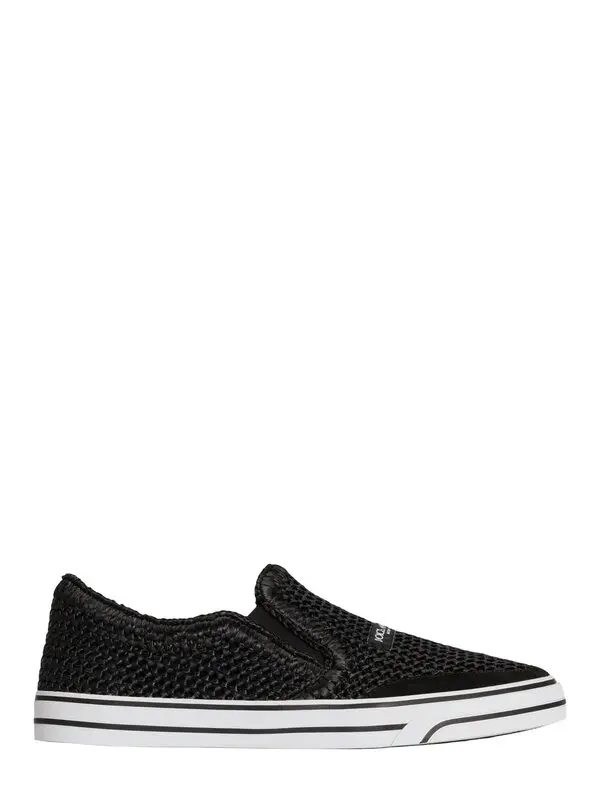 Dolce & Gabbana Raffia Slip-on Sneakers - Black