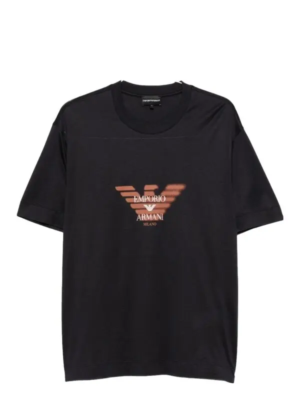 Emporio Armani Logo-print Short-sleeve T-shirt - Black
